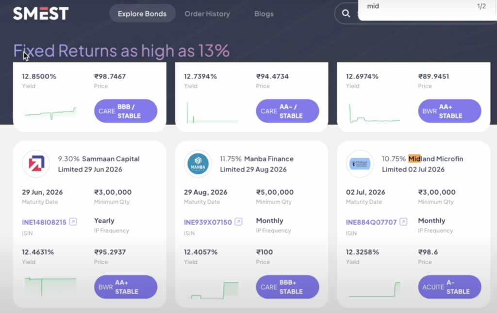 Comparison: Bond Investment on various Platforms [Grip vs Wint vs SMEST ...
